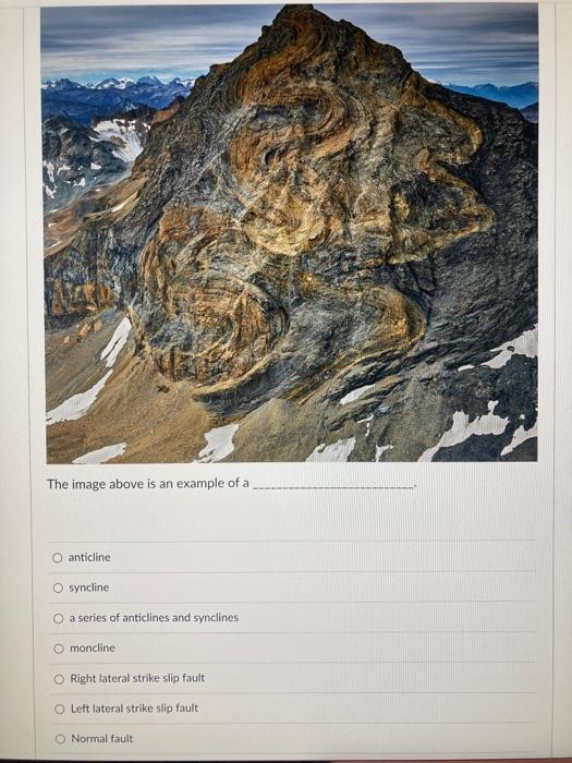Solved The image above is an example of a monocline | Chegg.com