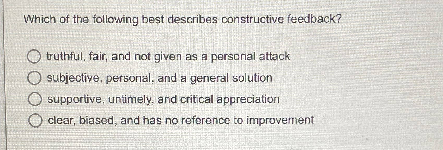 Solved Which of the following best describes constructive | Chegg.com