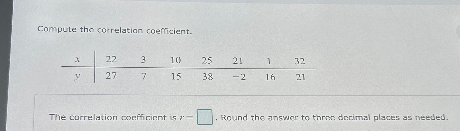 Solved Compute the correlation | Chegg.com