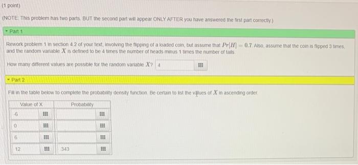 Solved NOTEI This problem has two parts. BUT the second part | Chegg.com