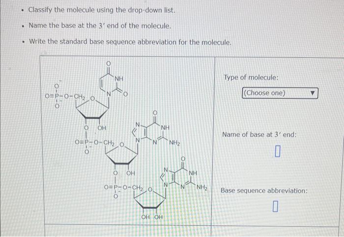 Solved - Classify the molecule using the drop-down list. - | Chegg.com