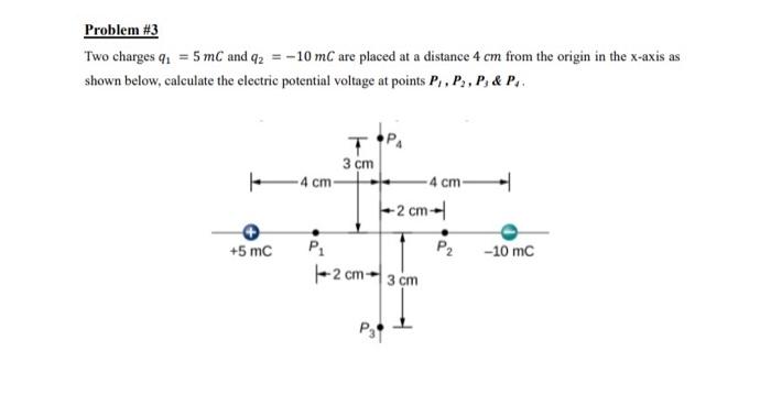 Solved Two charges q1=5mC and q2=−10mC are placed at a | Chegg.com