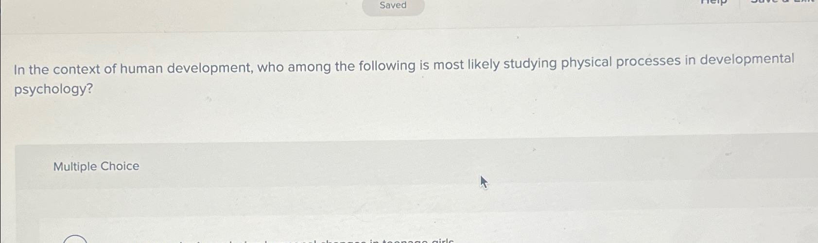 Solved In the context of human development, who among the | Chegg.com