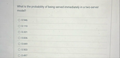 Solved What is the probability of being served immediately | Chegg.com
