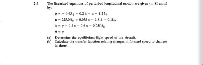2.9 The linearized equations of perturbed | Chegg.com