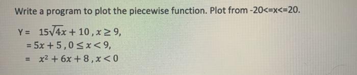 Solved Write A Program To Plot The Piecewise Function Plot