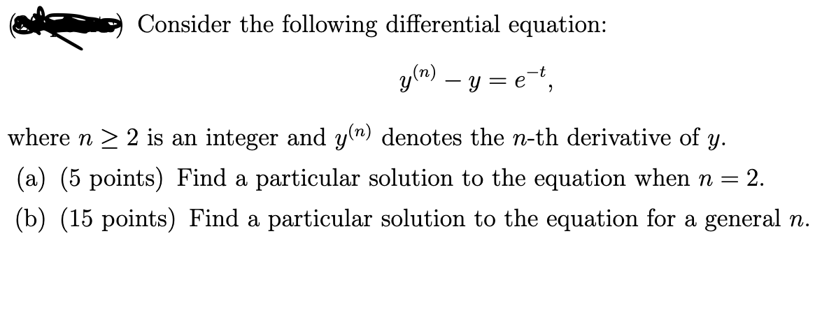 Solved Consider the following differential | Chegg.com