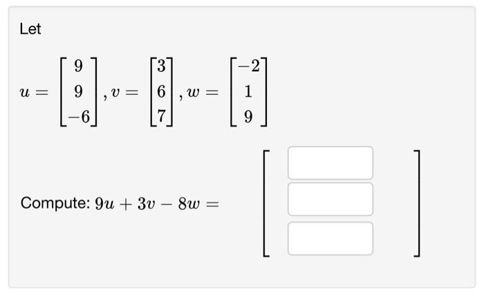 Solved Solve for the unknowns in the vector equation below. | Chegg.com