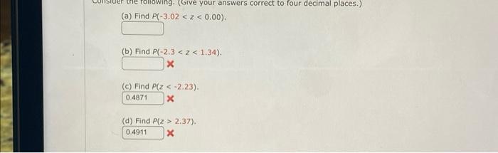 Solved (a) Find P(−3.022.37). | Chegg.com