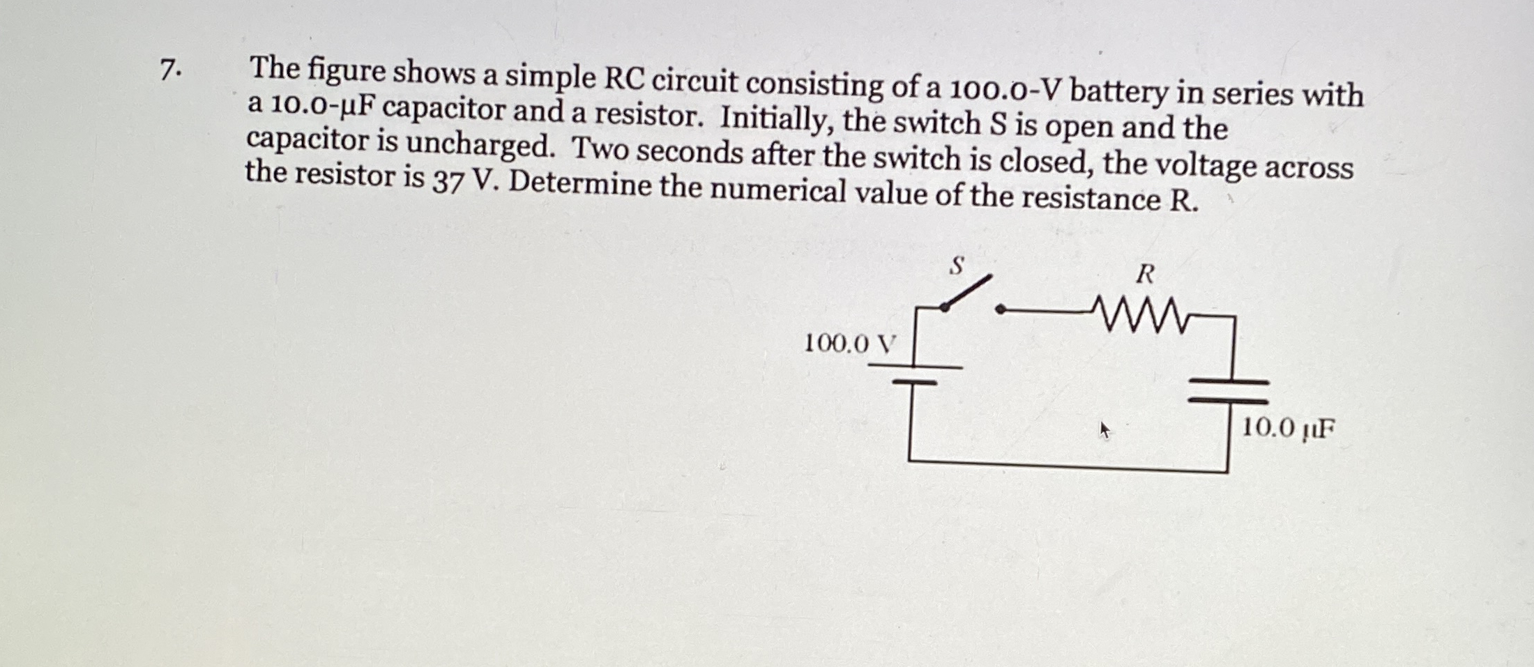 Solved The figure shows a simple RC circuit consisting of a | Chegg.com