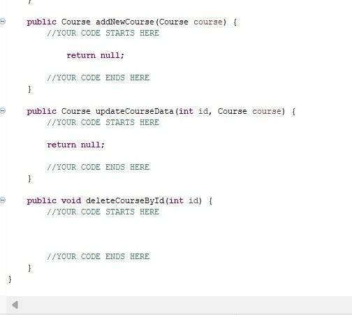 Solved Repository public class CourseDaolmpl implements | Chegg.com