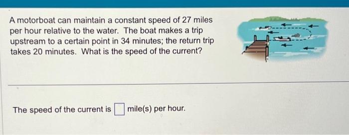 Solved A motorboat can maintain a constant speed of 27 miles | Chegg.com