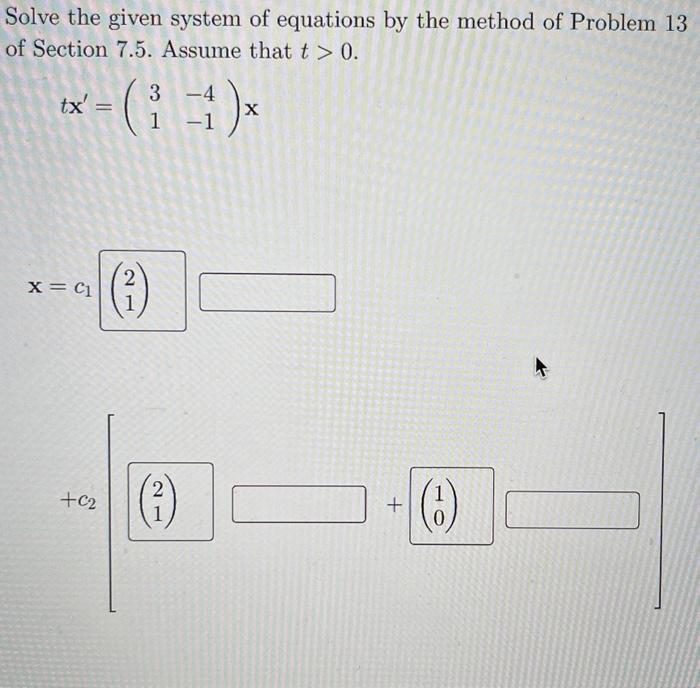 Solve the given system of equations by the method of | Chegg.com
