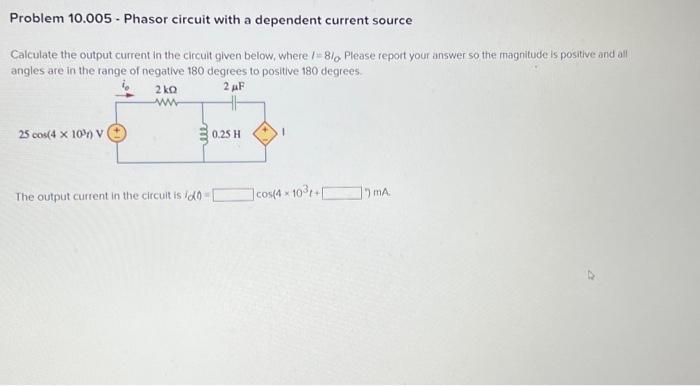 Solved Calculate the output current in the circuit given | Chegg.com