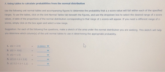 7. Using tables to calculate probabilities from the | Chegg.com