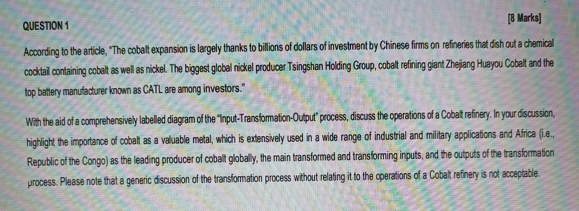 Solved QUESTION 1[8 ﻿Marks]According to the article, "The | Chegg.com