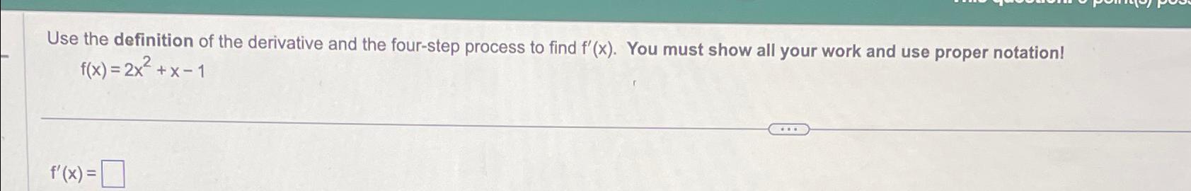 Solved Use the definition of the derivative and the | Chegg.com