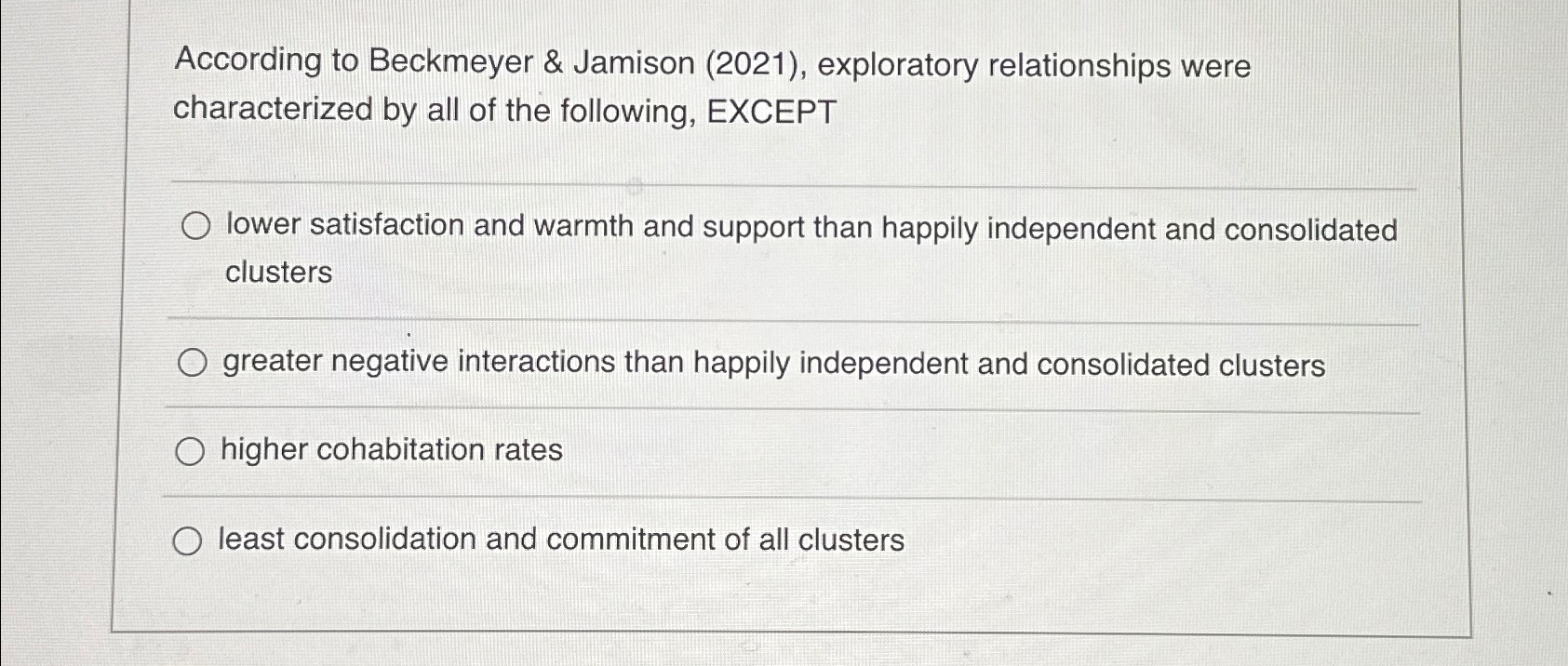 Solved According to Beckmeyer & Jamison (2021), ﻿exploratory | Chegg.com