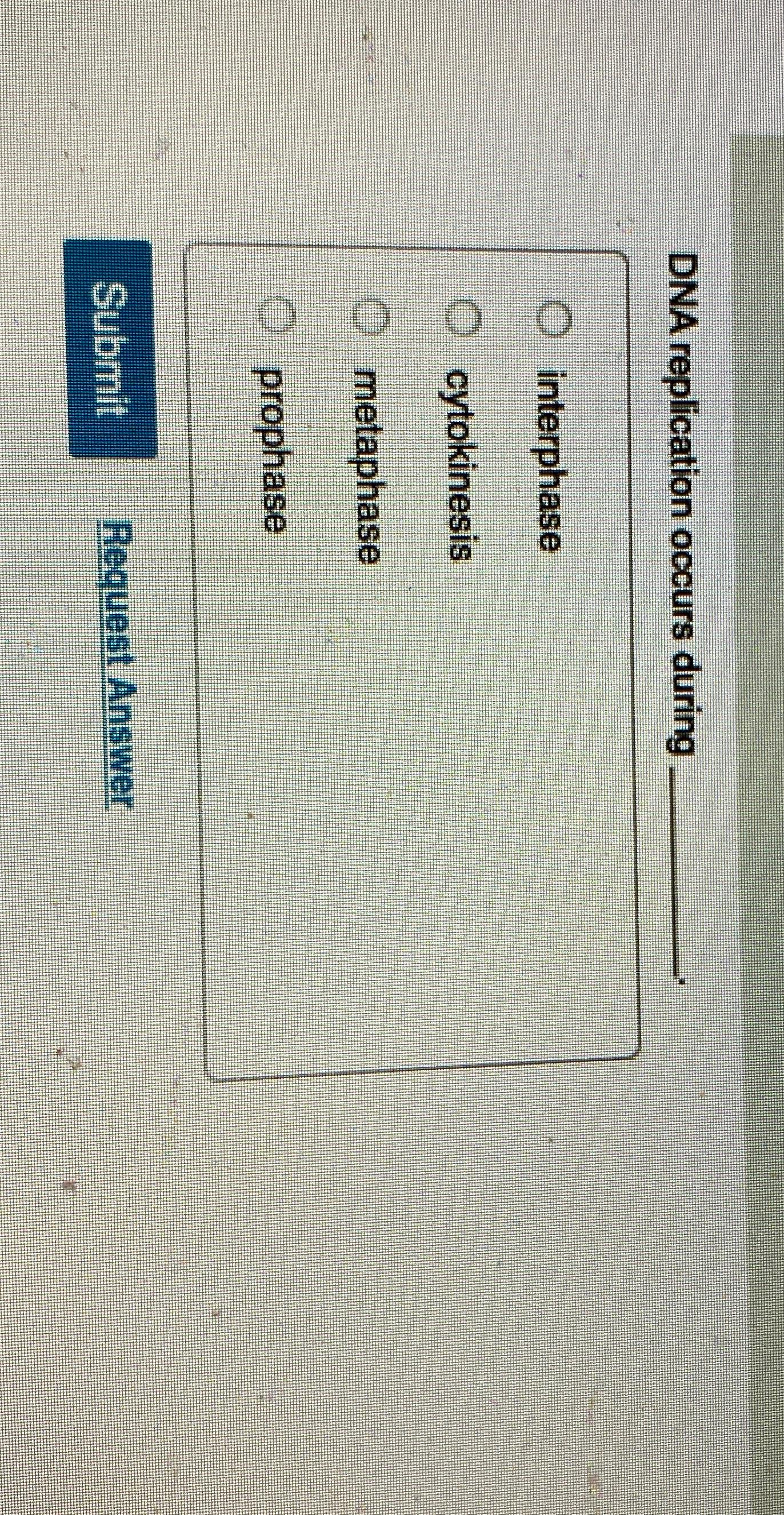 Solved DNA replication occurs | Chegg.com