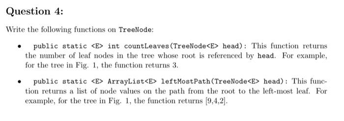 Solved The class ListNode and the class TreeNode referred to | Chegg.com