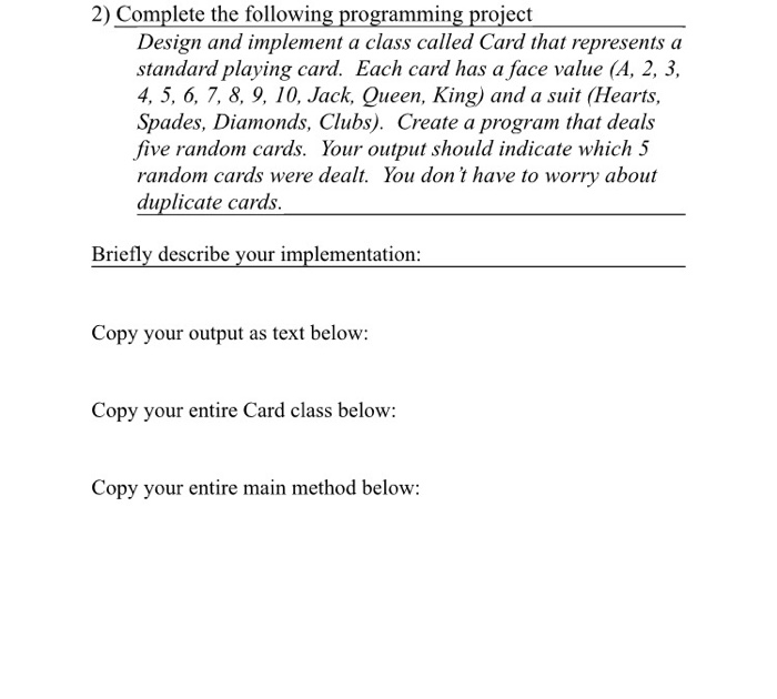 Solved 2) Complete the following programming project Design | Chegg.com