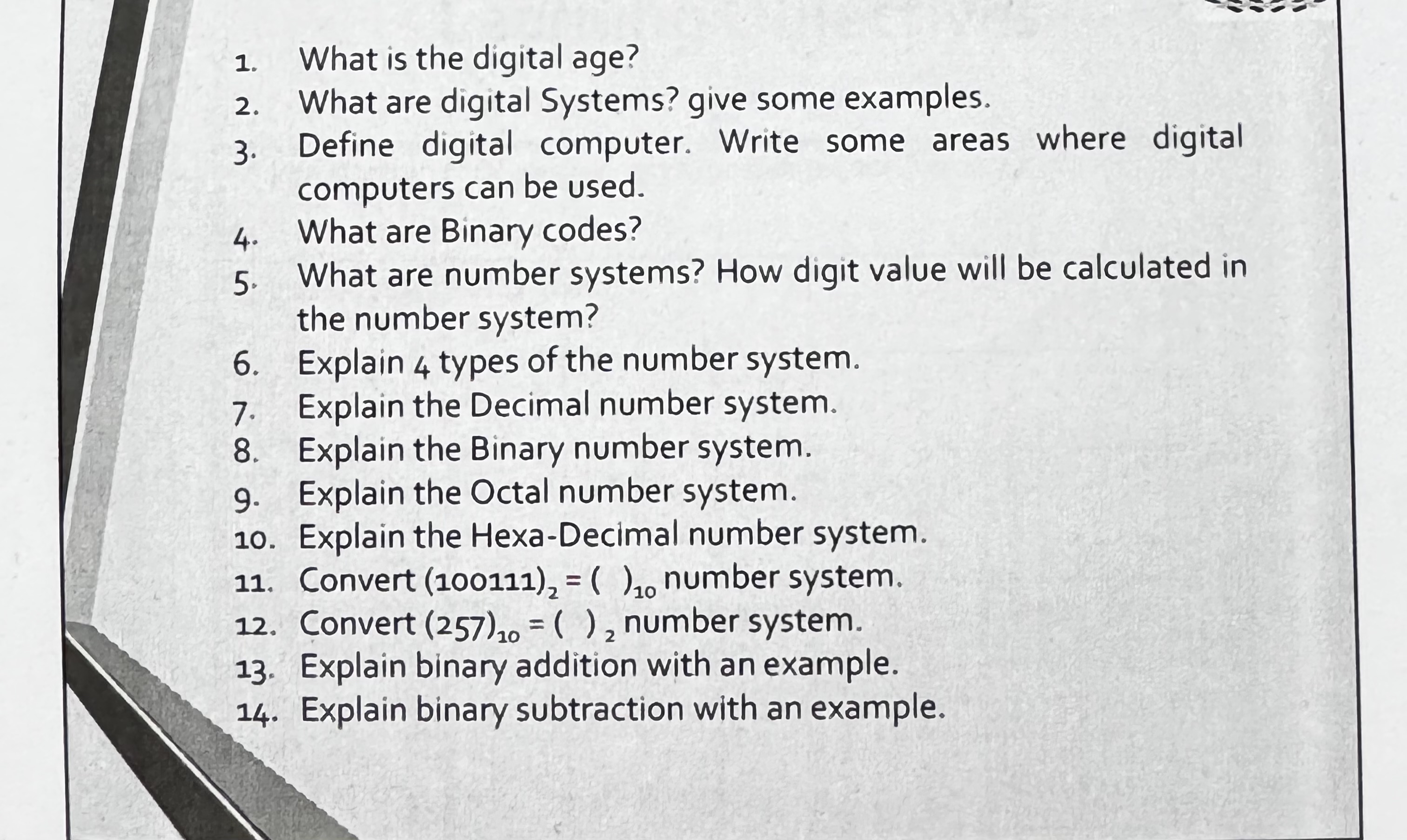 Solved What is the digital age?What are digital Systems? | Chegg.com