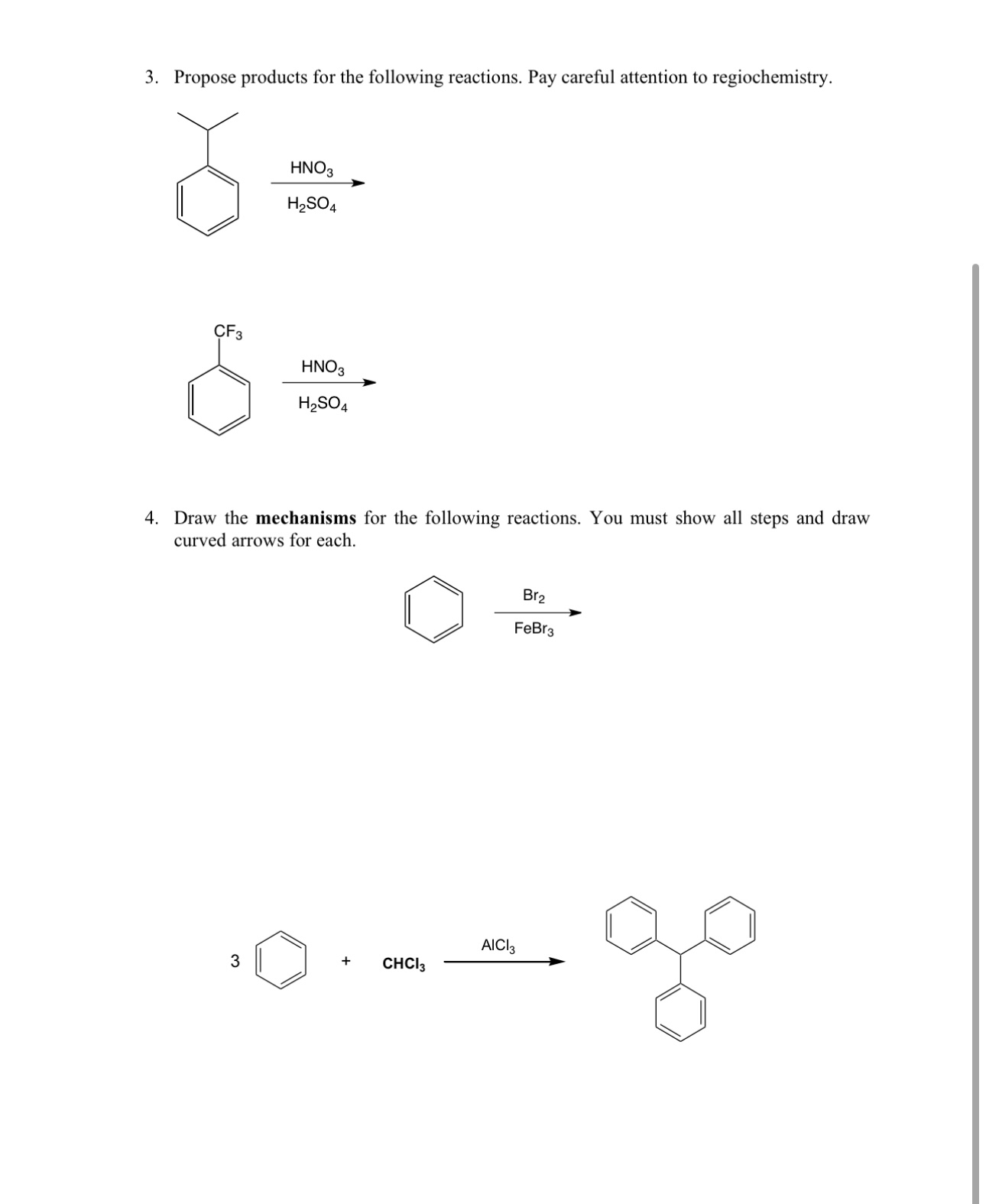 Solved Propose products for the following reactions. Pay | Chegg.com