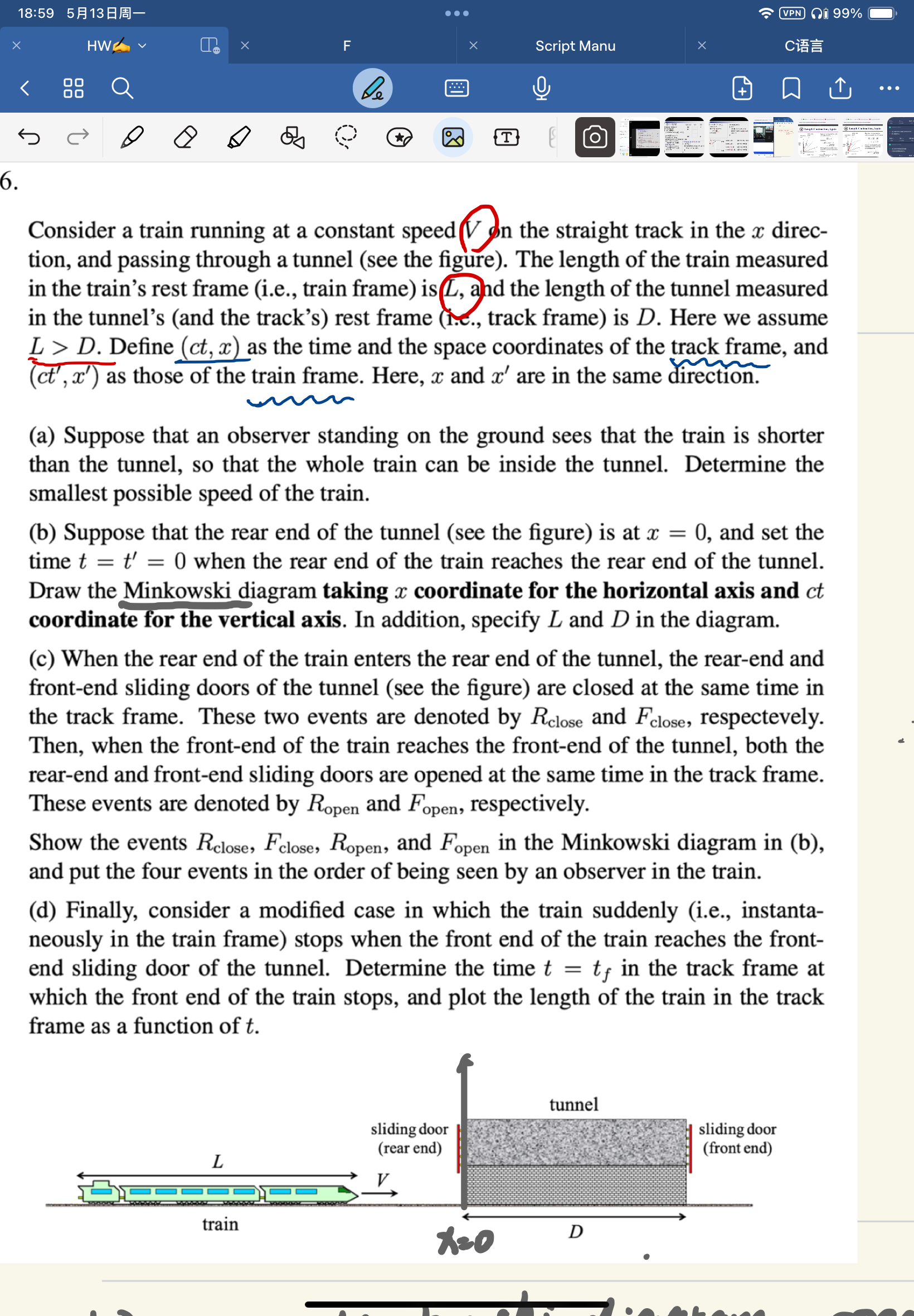 Solved Consider a train running at a constant speed V ﻿n the | Chegg.com