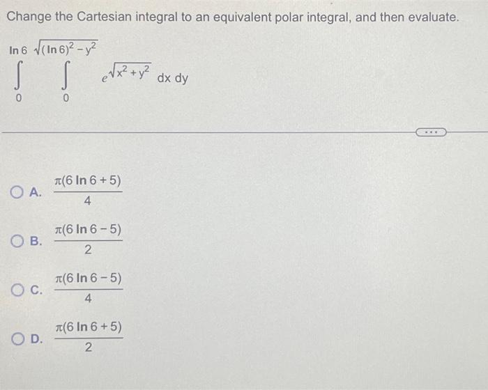 Solved Change the Cartesian integral to an equivalent polar | Chegg.com