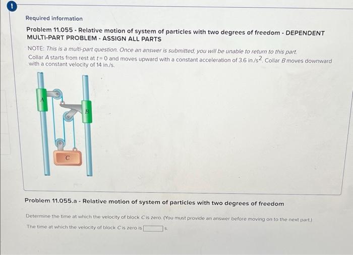 Solved Required information Problem 11.055 - Relative motion | Chegg.com