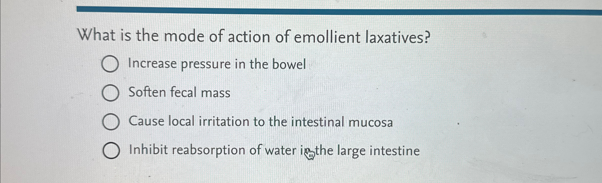 Solved What is the mode of action of emollient | Chegg.com