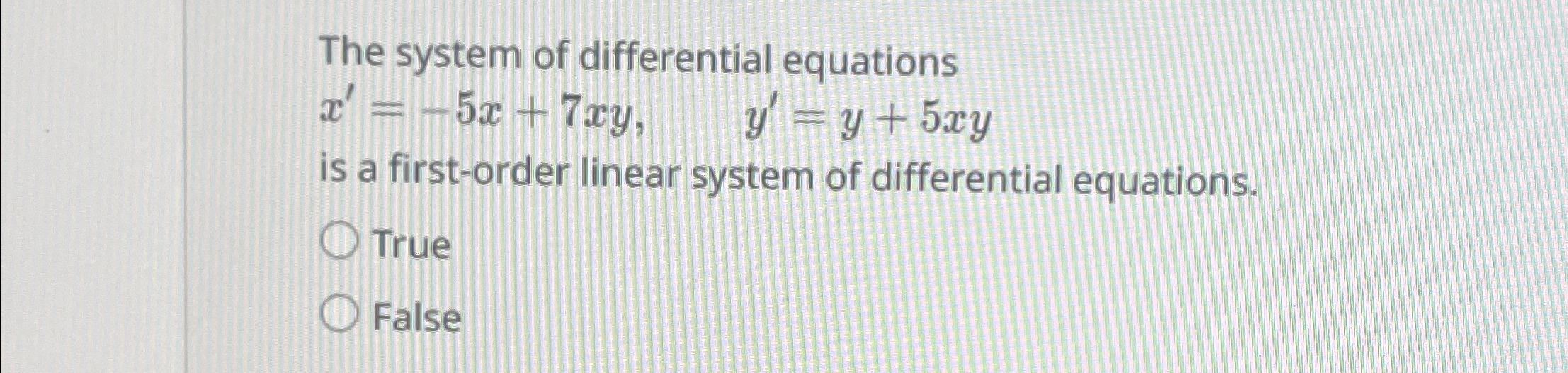 Solved The system of differential | Chegg.com
