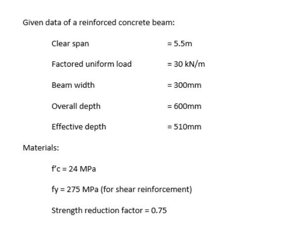 Solved A. Find the factored shear at the critical section if | Chegg.com