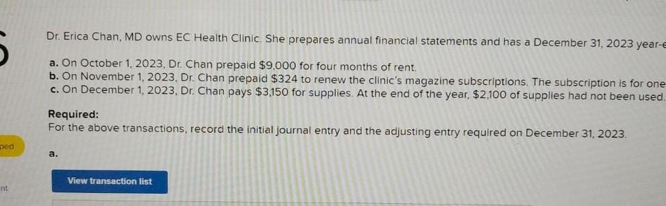 Dr. Eric Chan Dr. Eric Chan, MD owns EC h ealth | Chegg.com