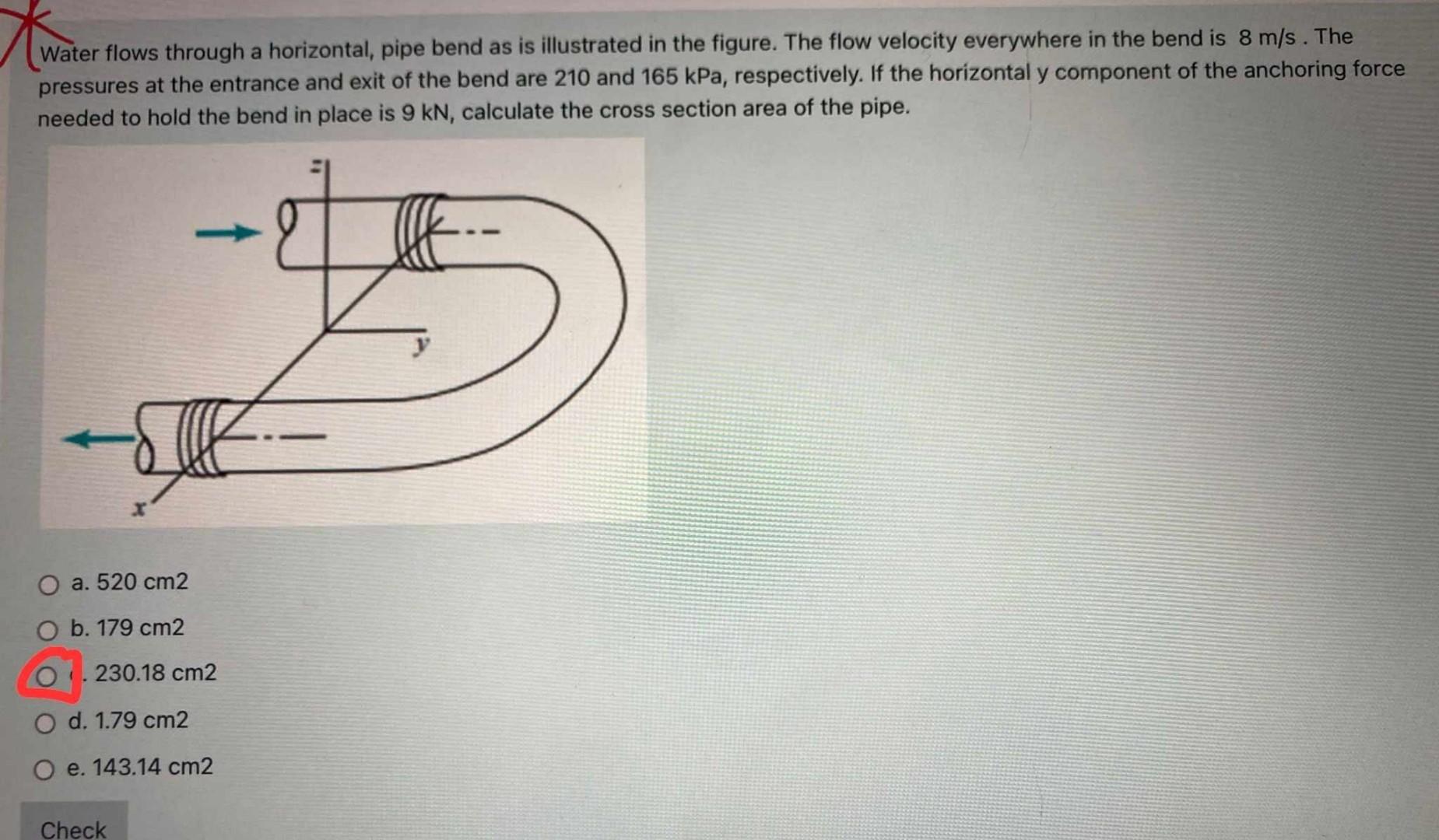 Solved Water flows through a horizontal, pipe bend as is | Chegg.com