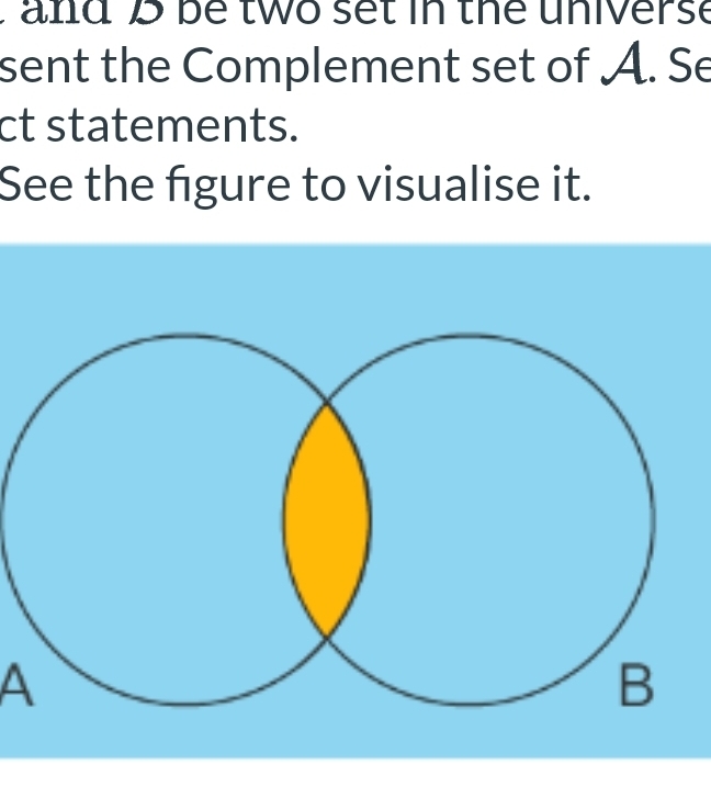 Solved sent the Complement set of A. ﻿S ct statements. See | Chegg.com