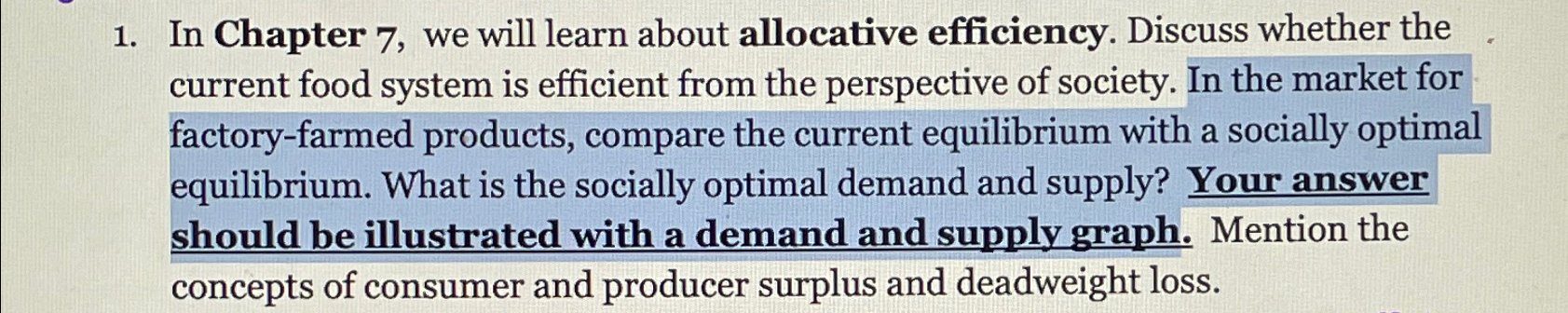 Solved In Chapter 7, ﻿we will learn about allocative | Chegg.com