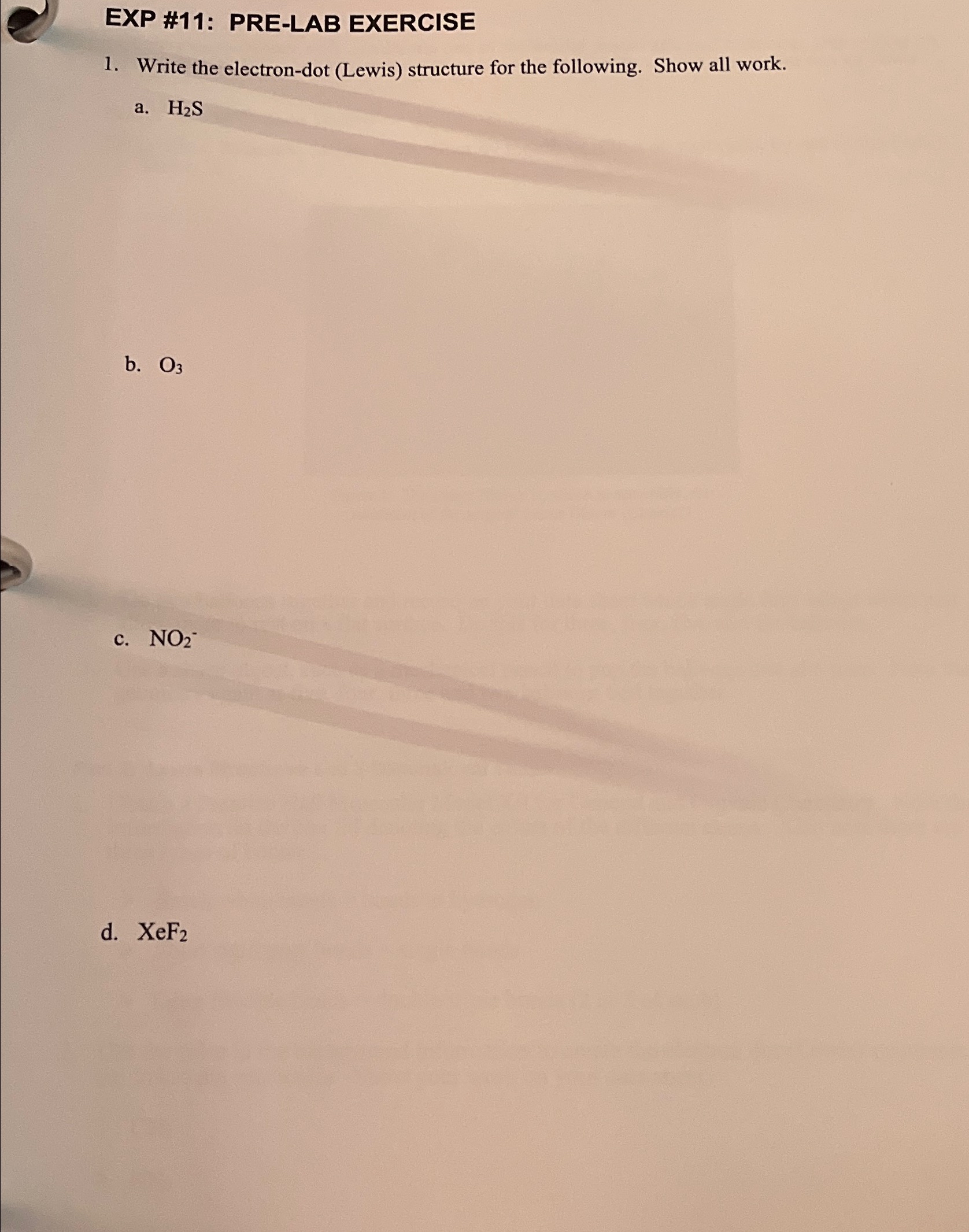 Solved EXP#11: PRE-LAB EXERCISEWrite the electron-dot | Chegg.com