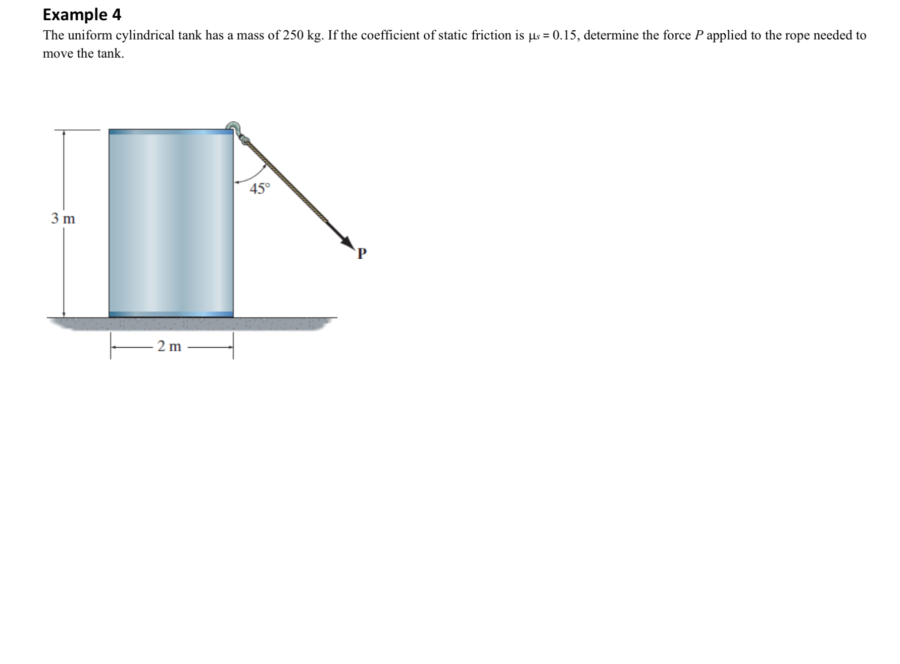 Solved Example 4The uniform cylindrical tank has a mass of | Chegg.com
