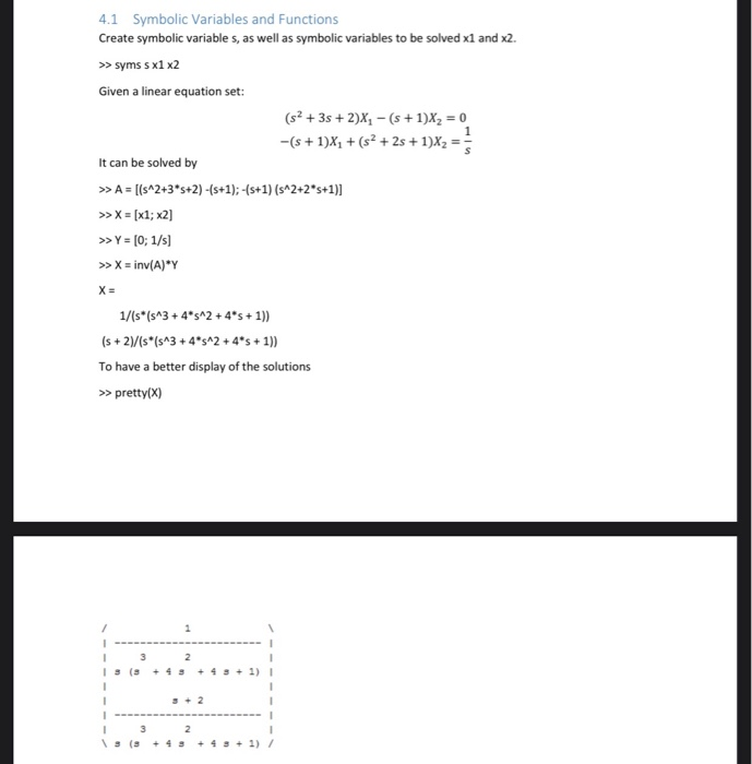 Solved 41 Symbolic Variables And Functions Create Symbolic 9107
