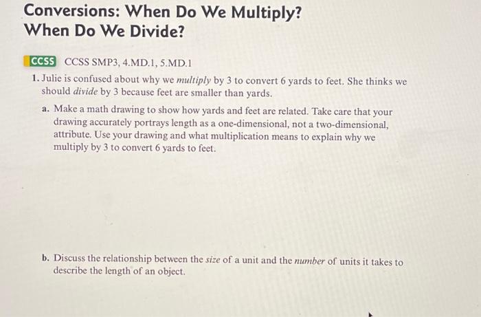 Solved Conversions: When Do We Multiply? When Do We Divide? | Chegg.com