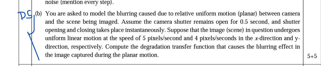 Solved You are asked to model the blurring caused due to | Chegg.com