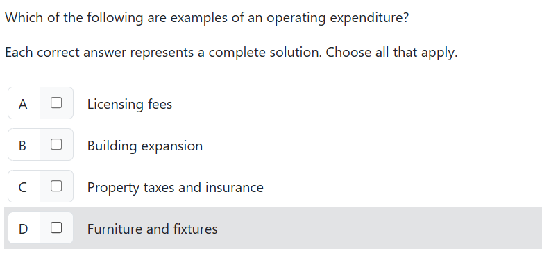 Solved Which of the following are examples of an operating | Chegg.com