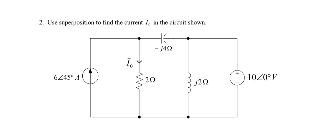 Solved Use superposition to find the current ?bar (I)0 ﻿in | Chegg.com