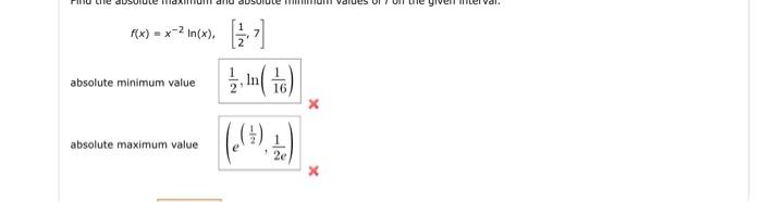 Solved ( egin{array}{l}qquad f(x)=x^{-2} ln | Chegg.com