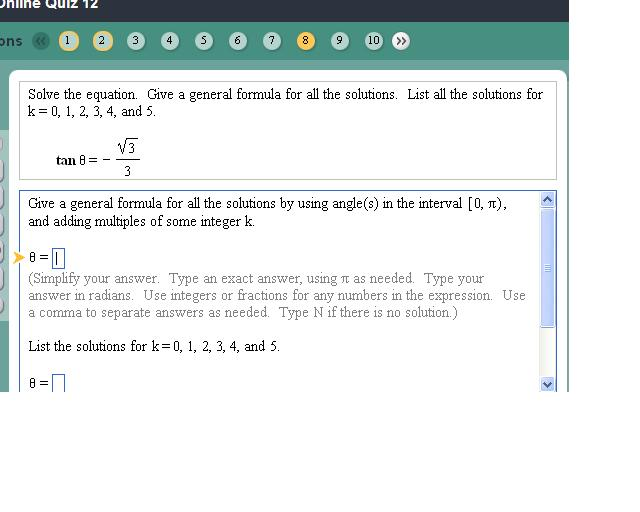 Solved Solve the equation. Give a general formula for all | Chegg.com