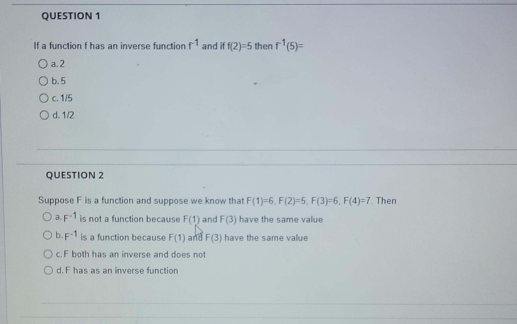 Solved If a function f has an inverse function f−1 and if | Chegg.com
