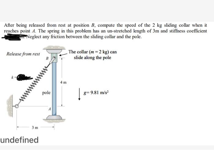 Solved After being released from rest at position B, compute | Chegg.com