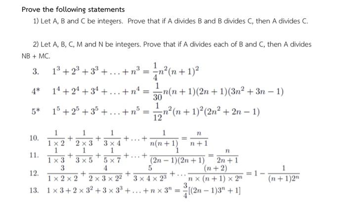 Solved Prove the following statements 1) Let A, B and C be | Chegg.com