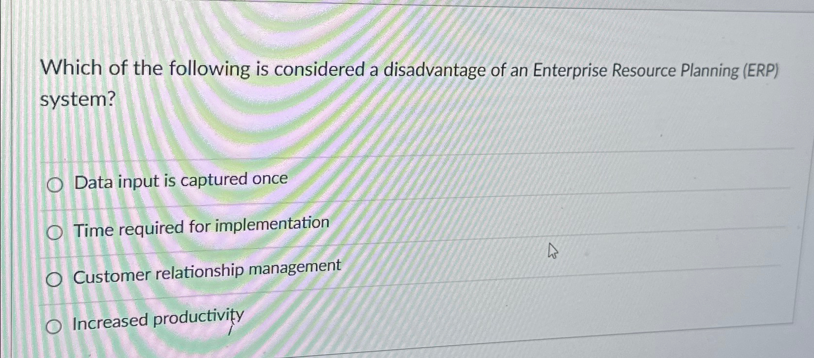 Solved Which of the following is considered a disadvantage | Chegg.com